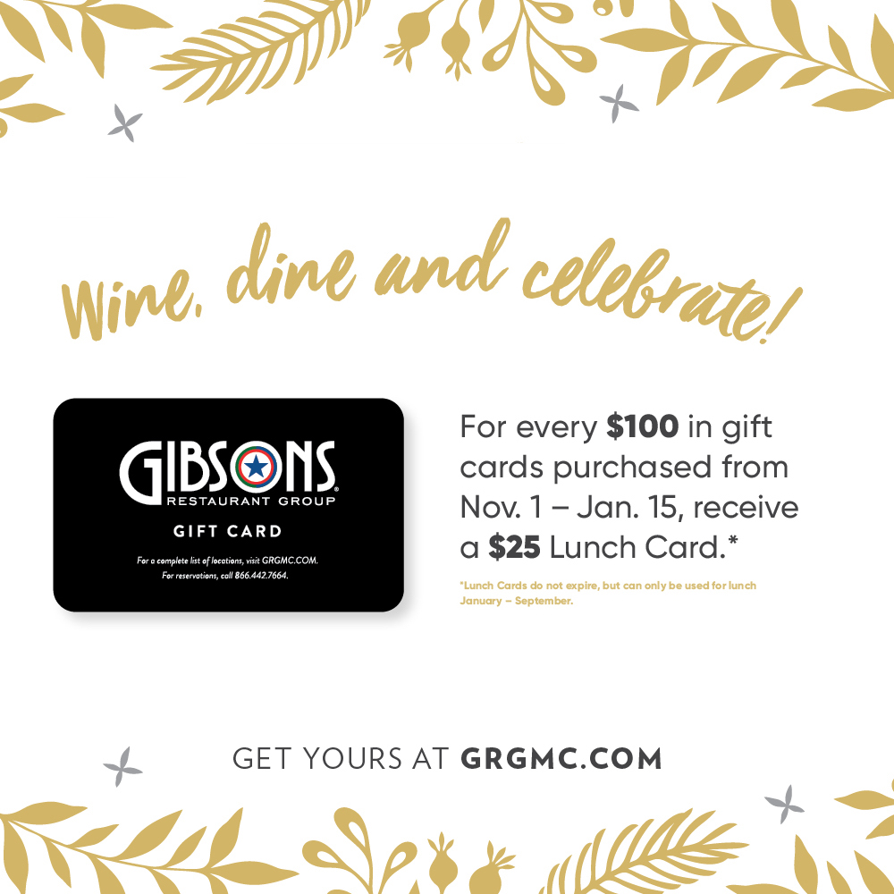 Gibsons Restaurant Gift Cards | Gibsons Restaurant Group